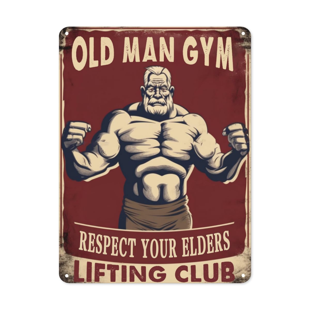 Amazon.com: Old Man Gym Tin Sign Weightlifting Signs For Home Gym Man ...
