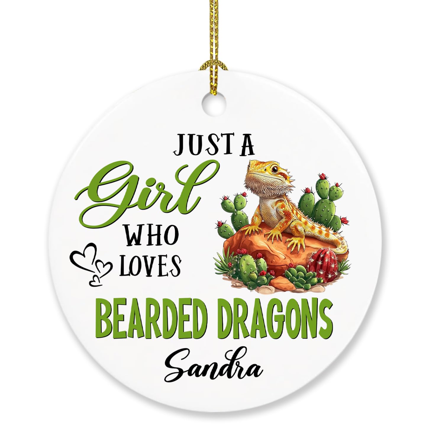 Amazon.com: Just A Girl Who Loves Bearded Dragons Ornament Christmas ...