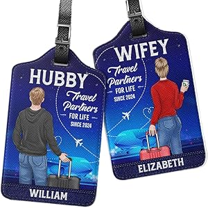 Amazon.com: Pawfect House Lifelong Travel Partners Personalized Luggage Tags for Suitcases, Mr ...