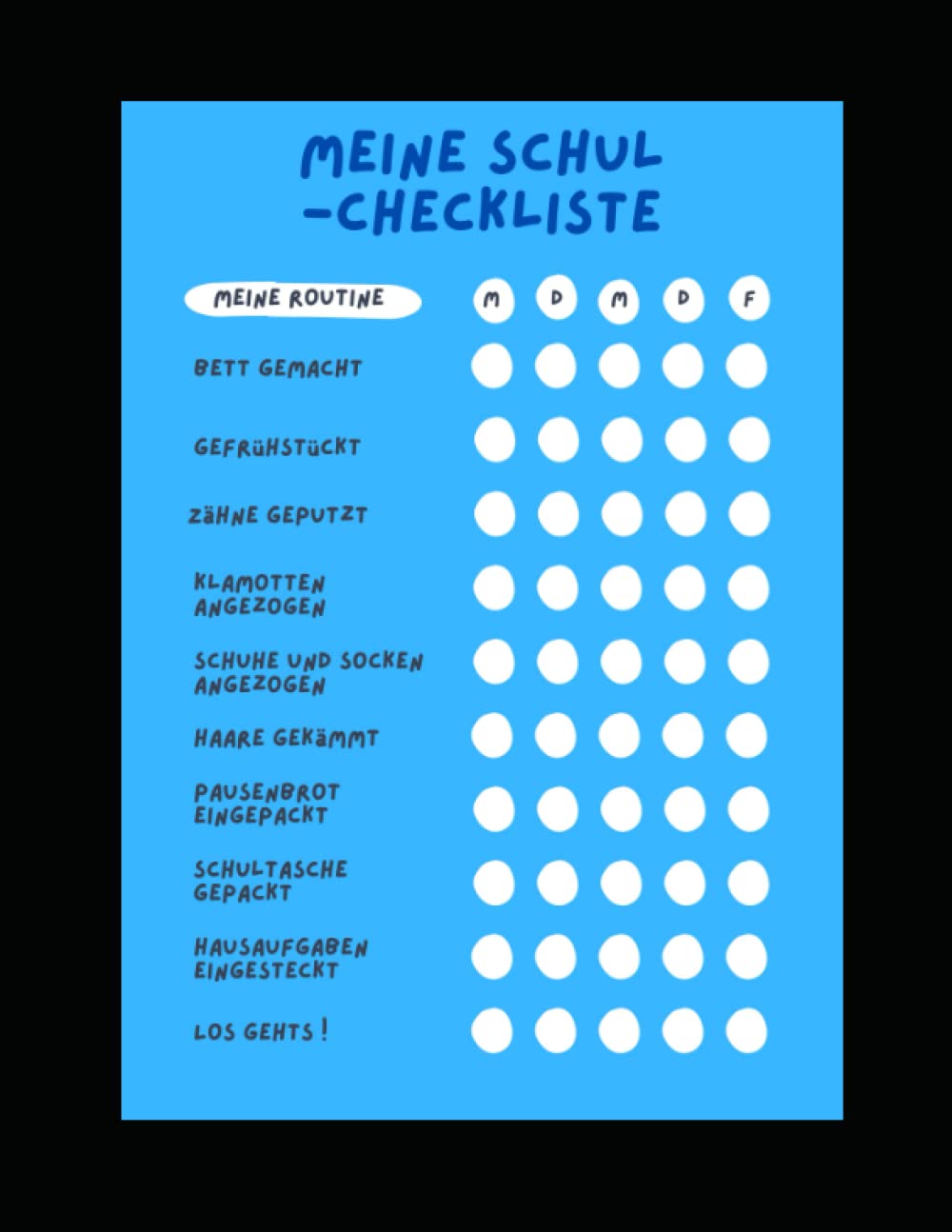 Wochenplaner für Kinder, Schul-Checkliste Block für 60 Wochen, Kinder ...