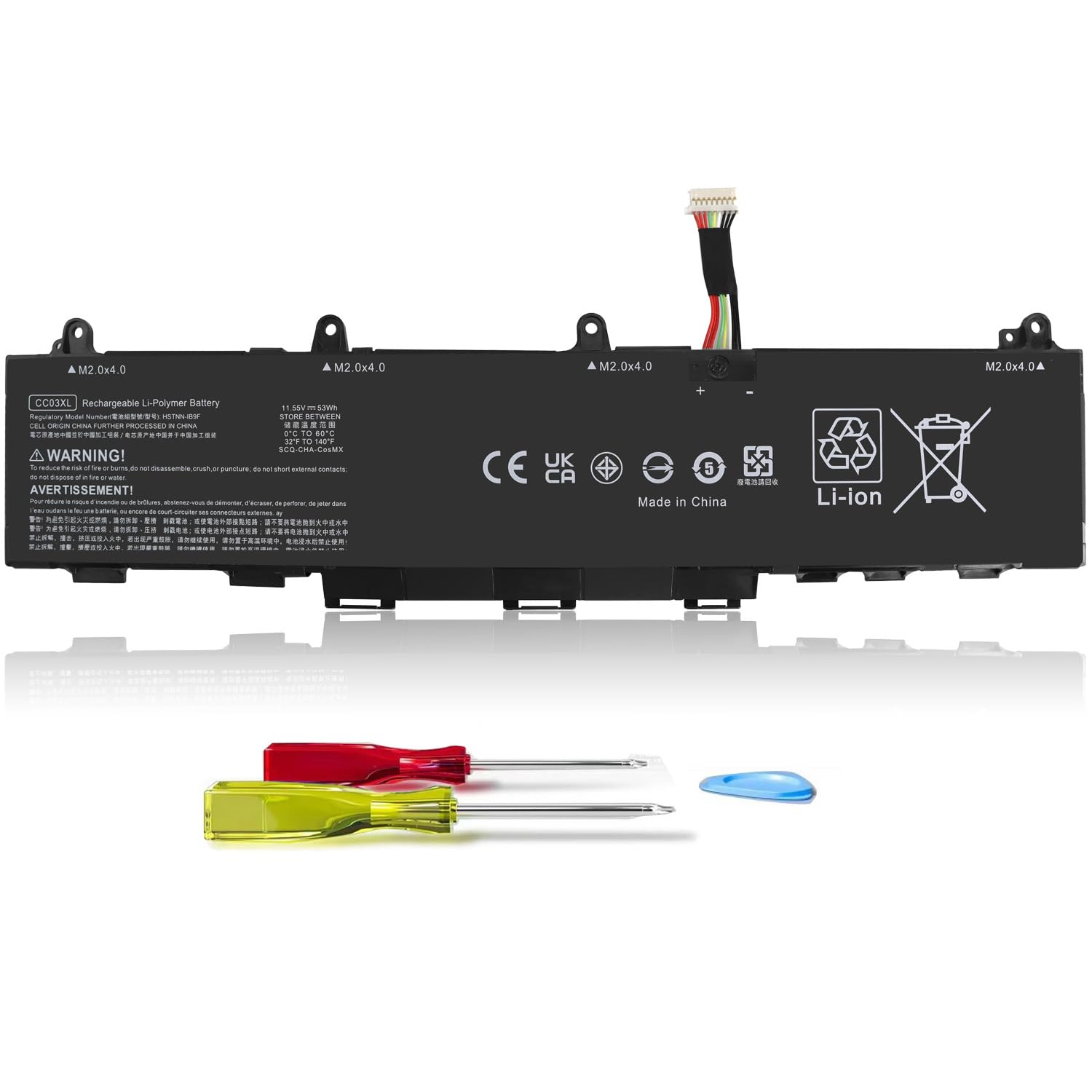 Amazon.com: 53Wh 11.55V CC03XL Laptop Battery Replacement for EliteBook ...