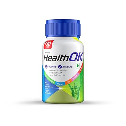 Health OK Multivitamin with Natural Ginseng, Taurine power, Daily ...