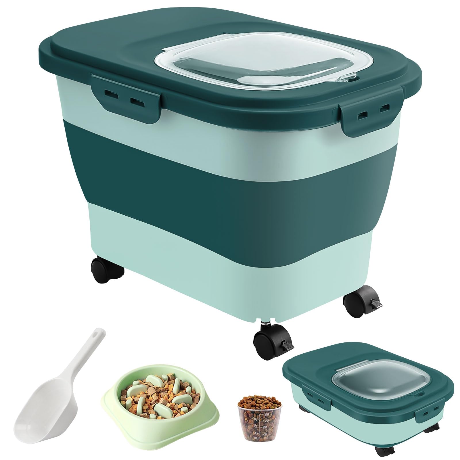 Amazon.com: 20-23Lbs Dog Food Storage Container, Collapsible Dog Food ...