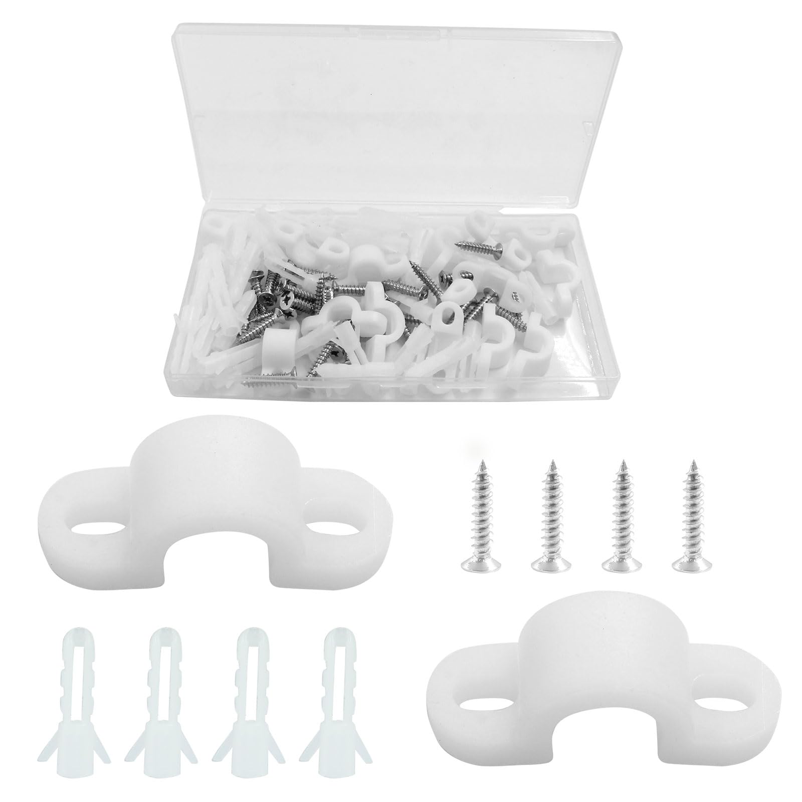 Amazon.com: LifCratms 16 Sets Wire Shelf Clips, White Plastic Wall ...