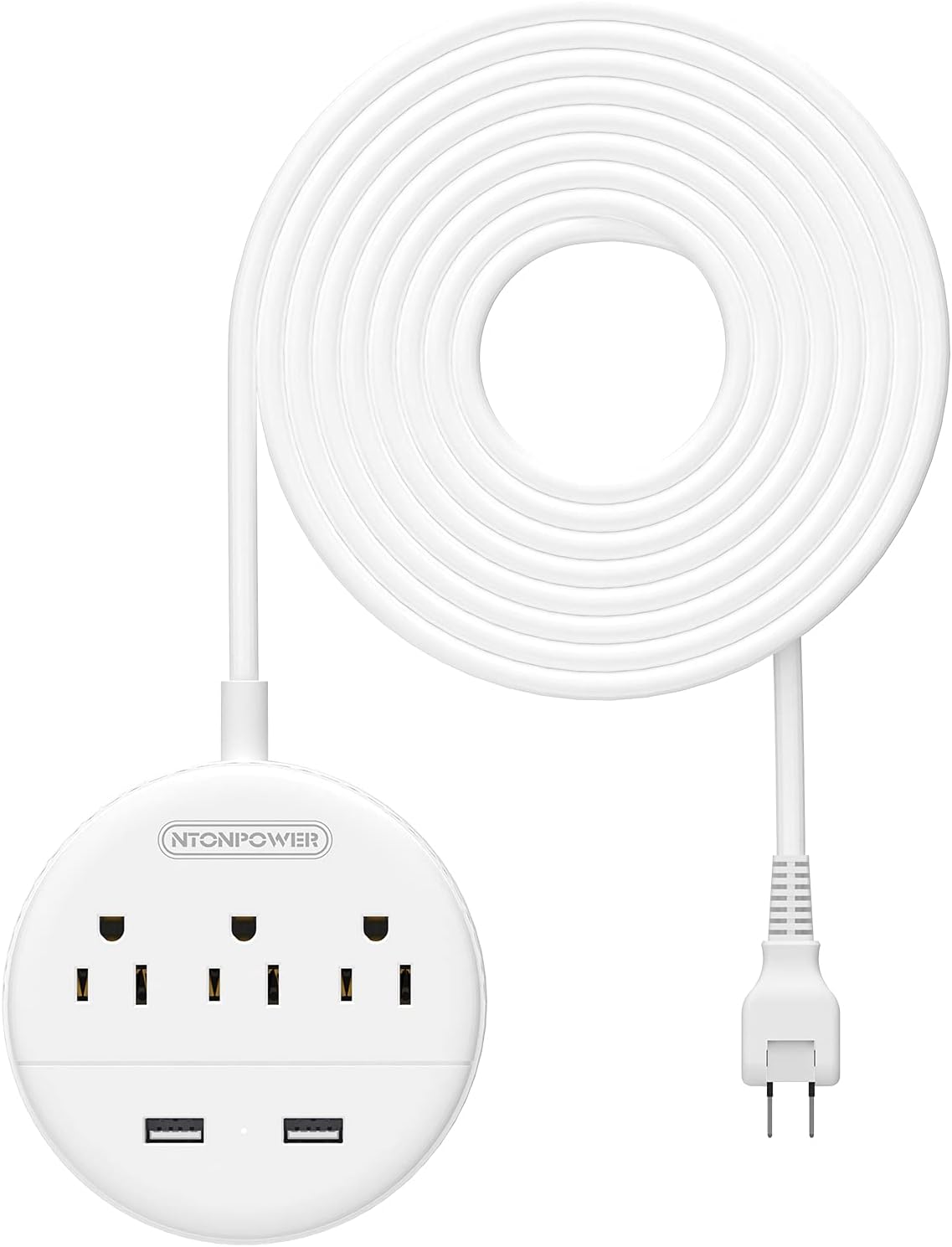 Amazon.com: NTONPOWER 2 Prong Power Strip, 9.8ft Extension Cord with ...