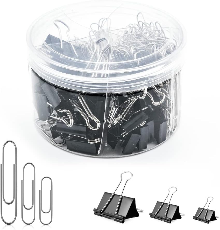 Amazon.com : Paper Clips Binder Binderclips Paperclips - 340pcs Paper ...