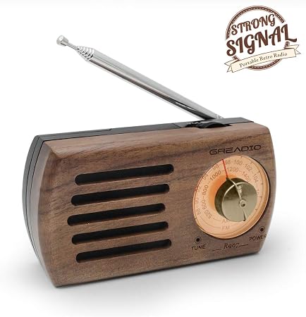 Amazon.com: Portable AM/FM Pocket Radio, Retro Walnut Wood Battery ...