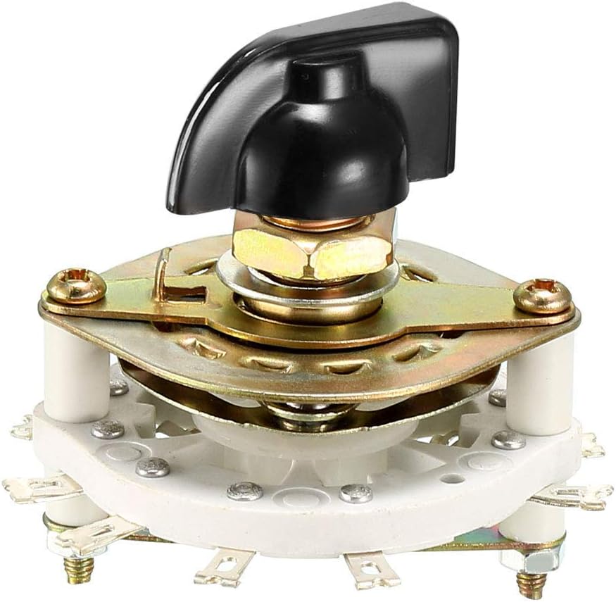 2P4T 2 Pole 4 Position 1 Channel Switch Selector Turntable Switch with ...