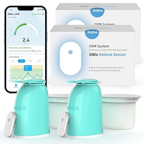 Amazon.com: SIBIO KS1 2-Pack Continuous Ketone Monitor Sensor Monitor ...