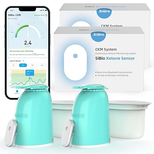 Amazon.com: SIBIO KS1 2-Pack Continuous Ketone Monitor Sensor Monitor ...