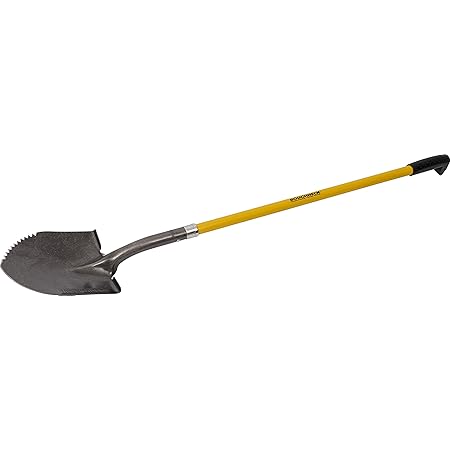 Roughneck ROU68044 Long Handled Shovel-Sharp Serrated Edge, Yellow ...