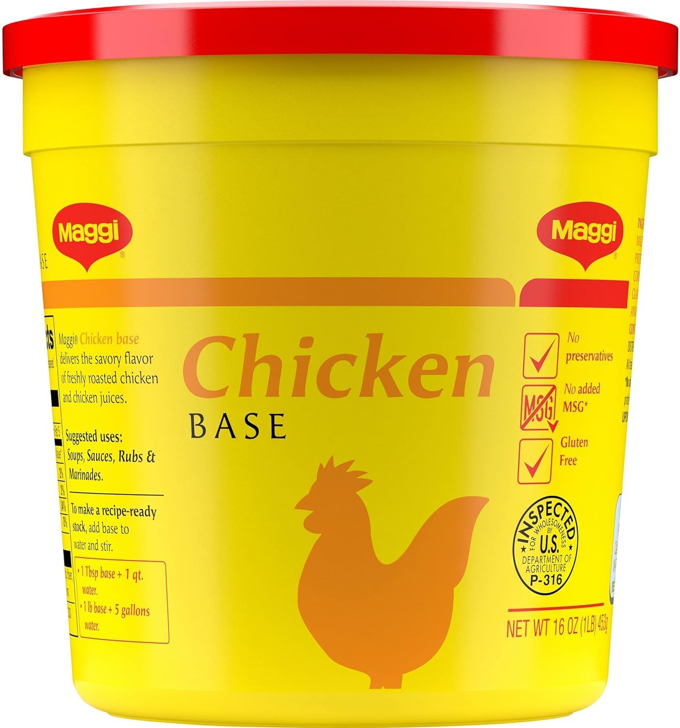 Amazon.com : Chicken Base by Maggi, Stock and Bouillon, Gluten Free, No ...