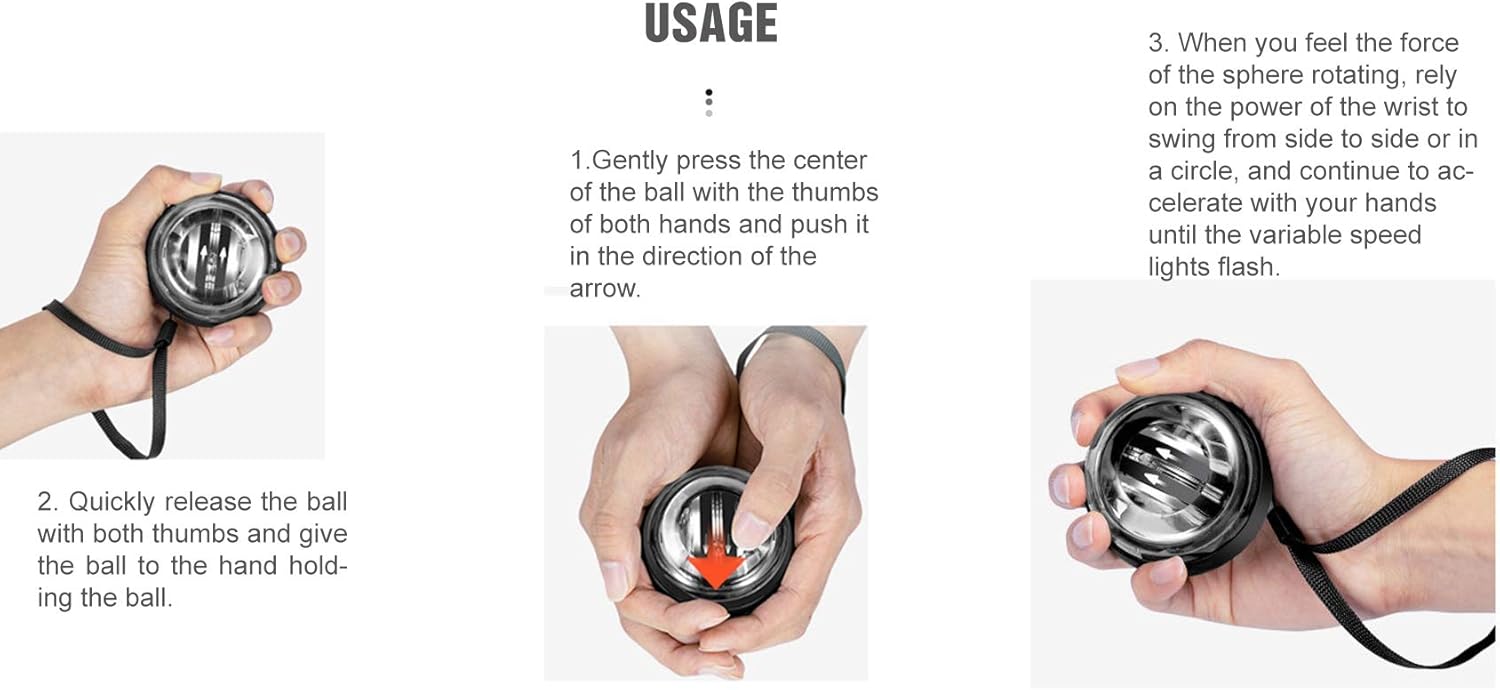 Buy Hi5 PC Power Wrist Trainer Gyro Ball, Self-Starting Gyroscope ...