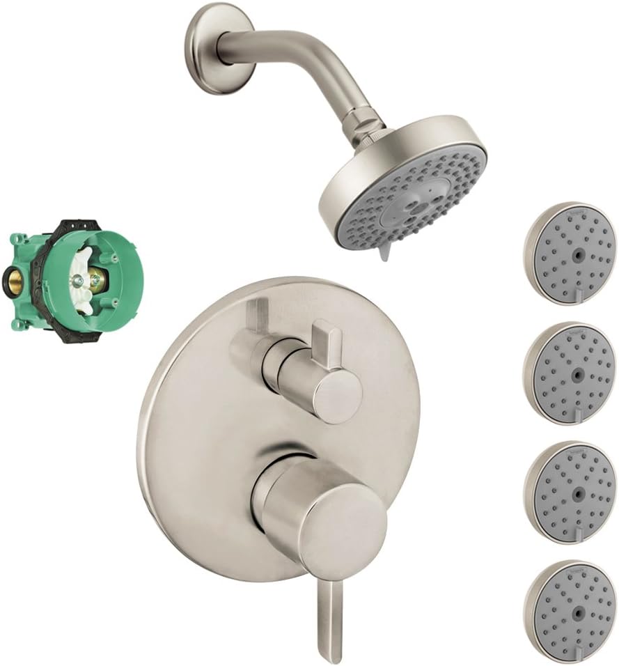 Hansgrohe KSB04447-04340-77BN-2 Raindance Shower Faucet Kit with 4 Body ...