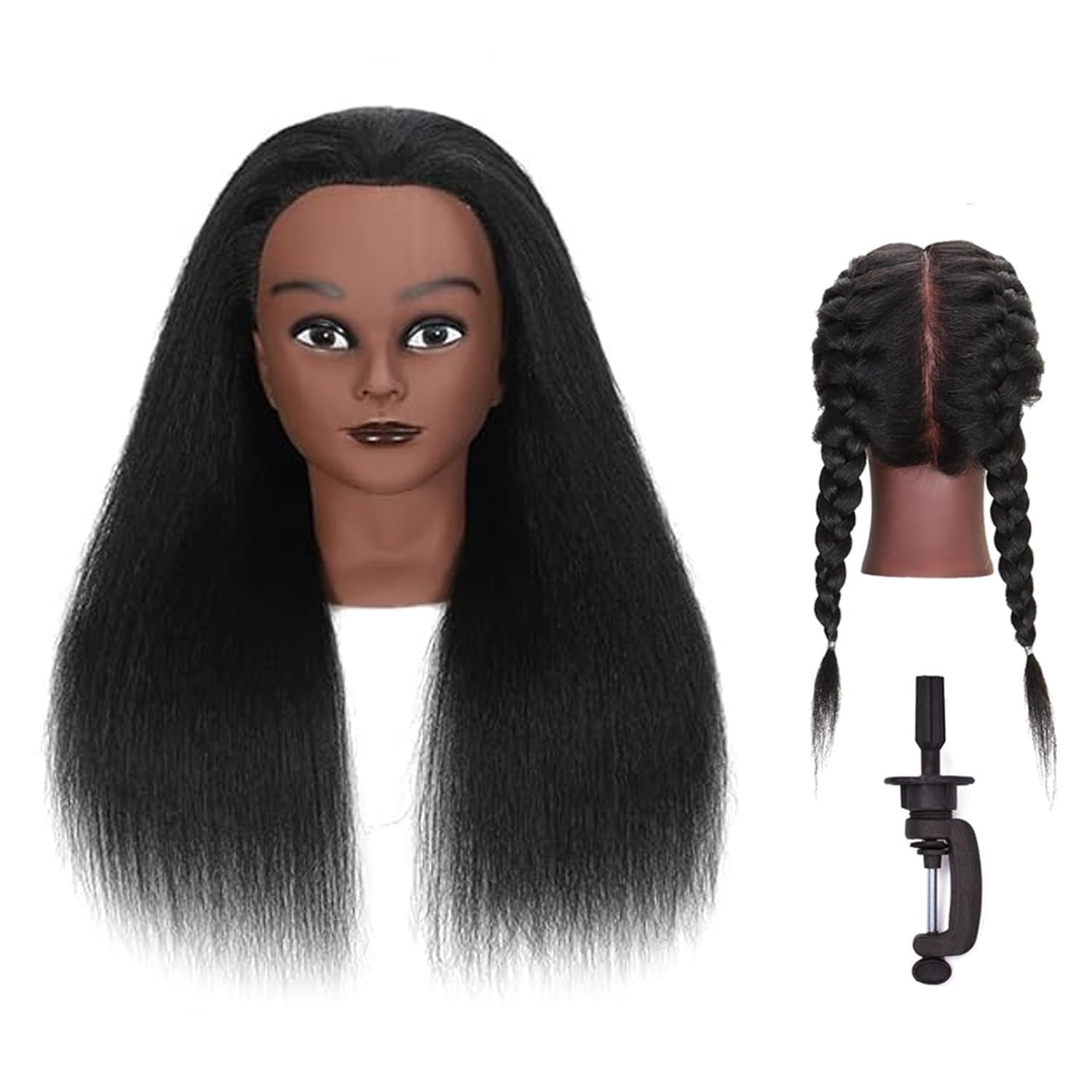 Amazon.com : 16 Inch 100% Real Hair Mannequin Head Training Head ...