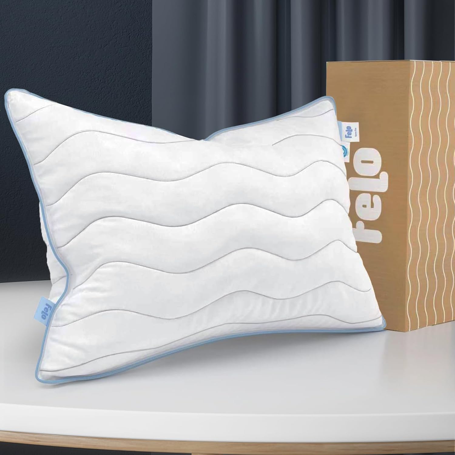 Amazon.com: felo Feather Down Pillow Queen Size, CloudFusion Goose Down ...