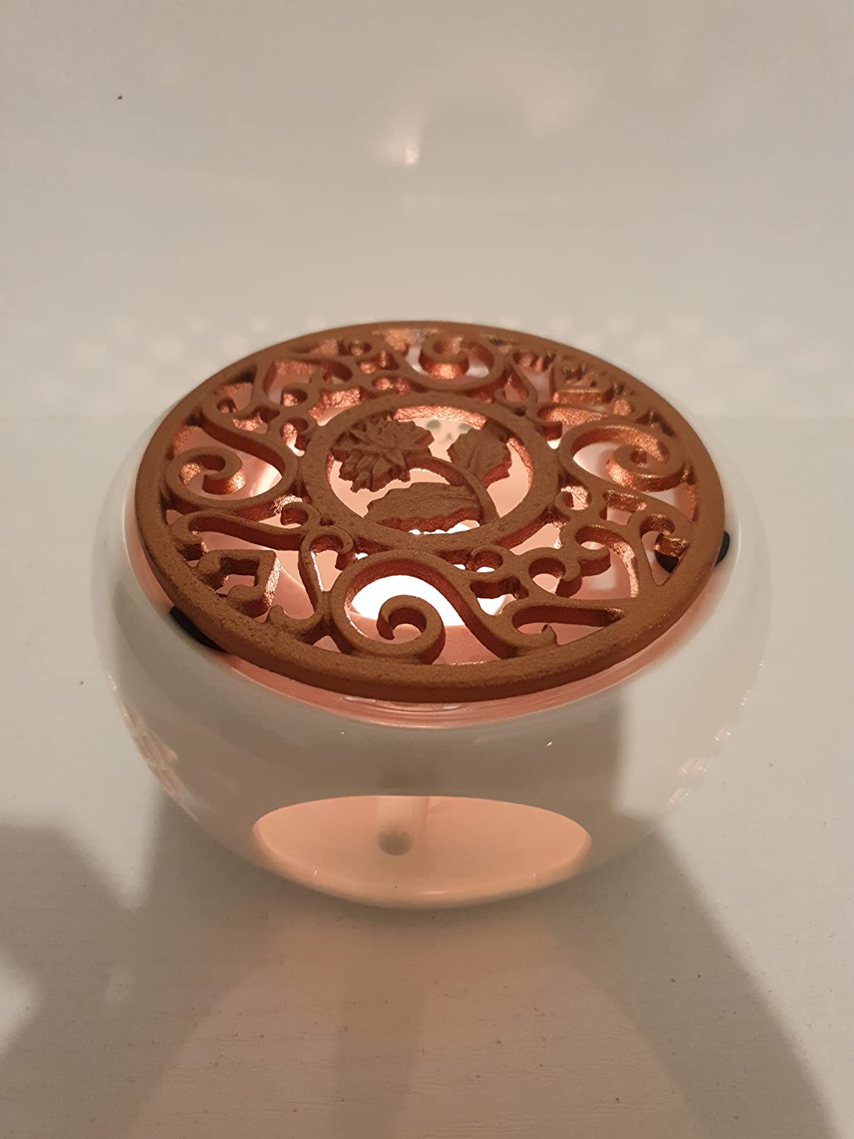 Nlmayt Teapot Warmer Ceramic, Tea Light Warmer, White Round Teapot ...