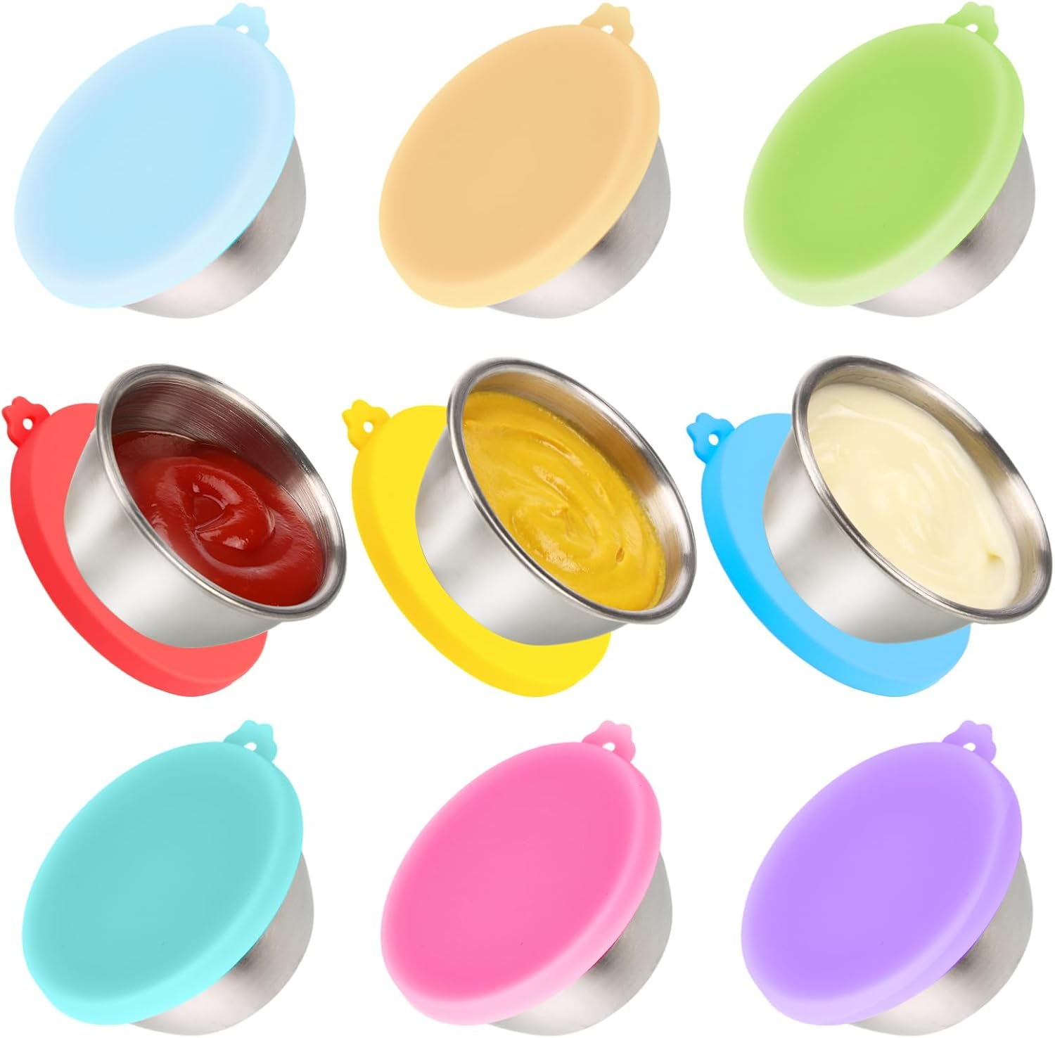 Amazon.com: Moretoes 9pcs Salad Dressing Container To Go, Sauce Cups, 1 ...