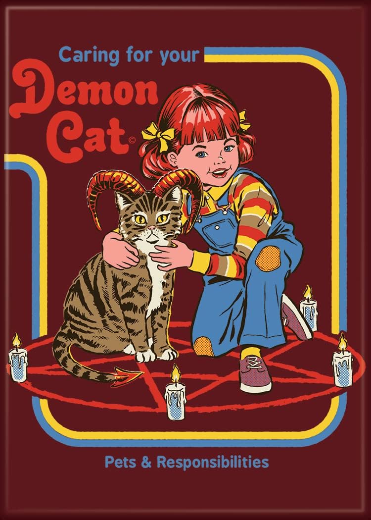 Amazon.com: Ata-Boy Steven Rhodes Demon Cat 2.5" X 3.5" Magnets for ...