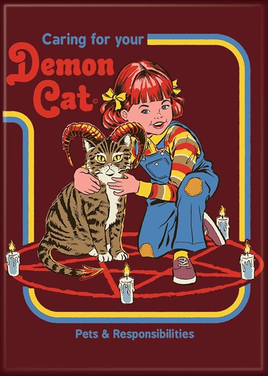 Amazon.com: Ata-Boy Steven Rhodes Demon Cat 2.5" X 3.5" Magnets for ...