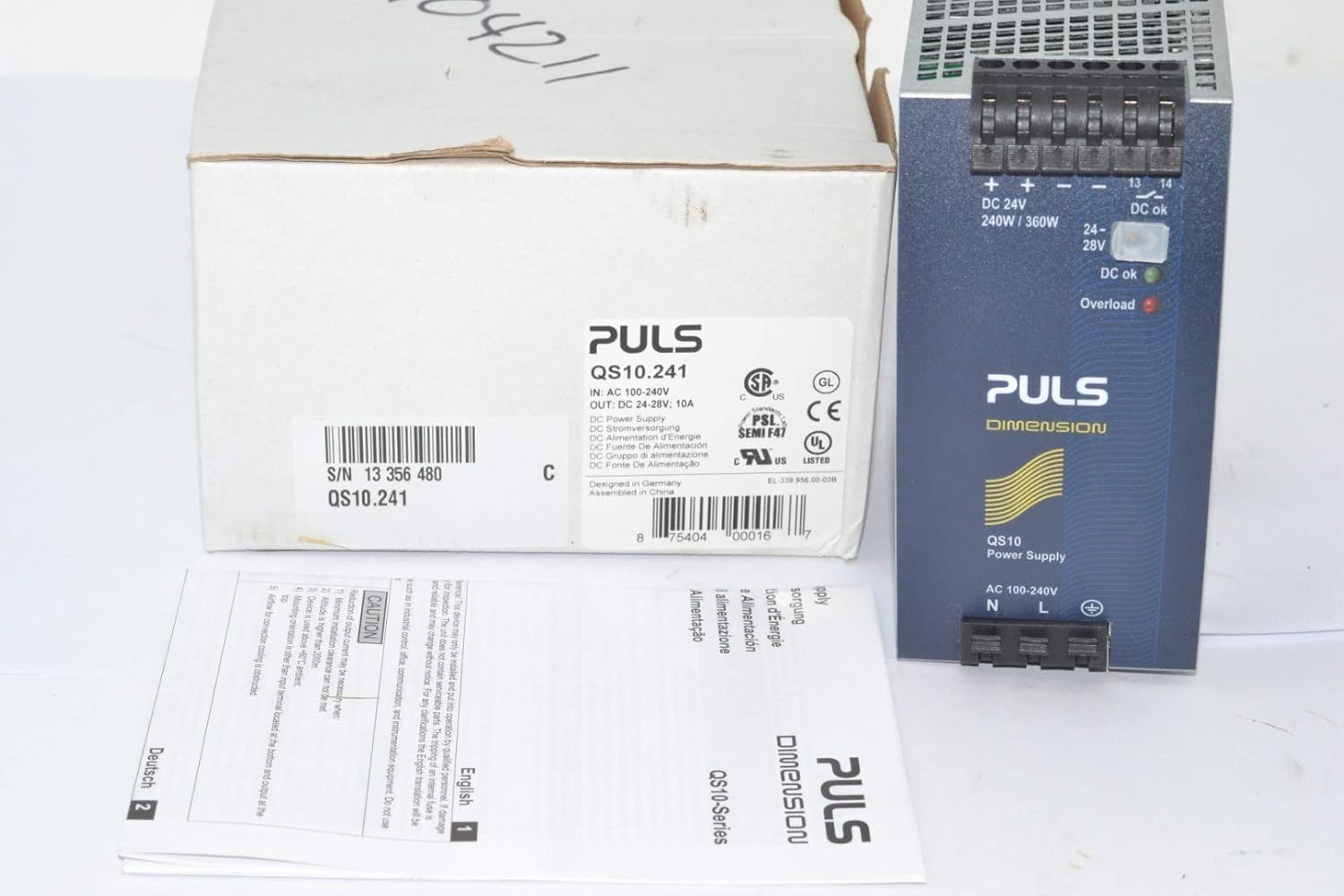 Amazon.com: QS10.241 POWER SUPPLY 240W 120-240VAC 1PH 24-28VD ...