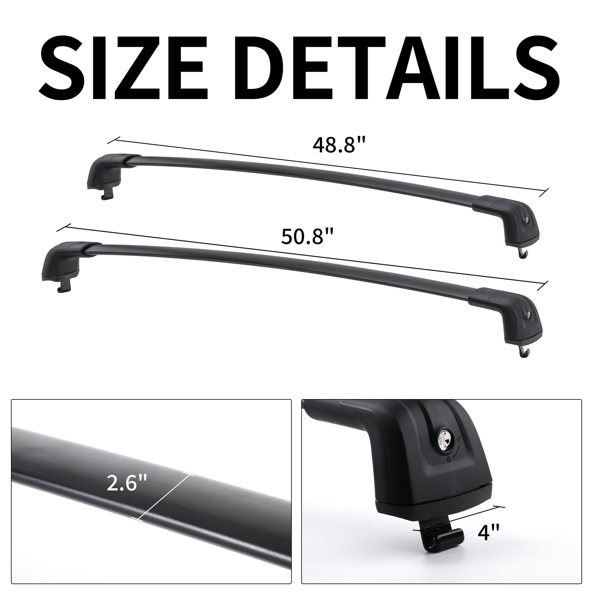 Snapklik.com : Richeer Roof Rack Cross Bars For 2020 2021 2022 2023 ...