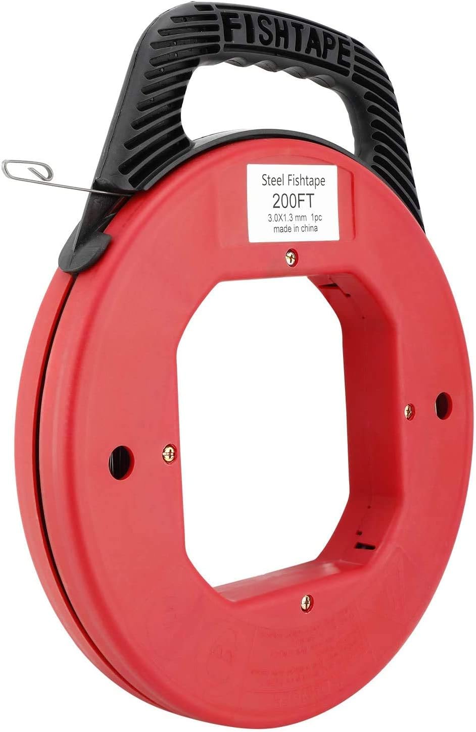 YaeKoo 200ft Fish Tape Reel, Spring-Steel Fishtape with 1/8"(3 mm ...