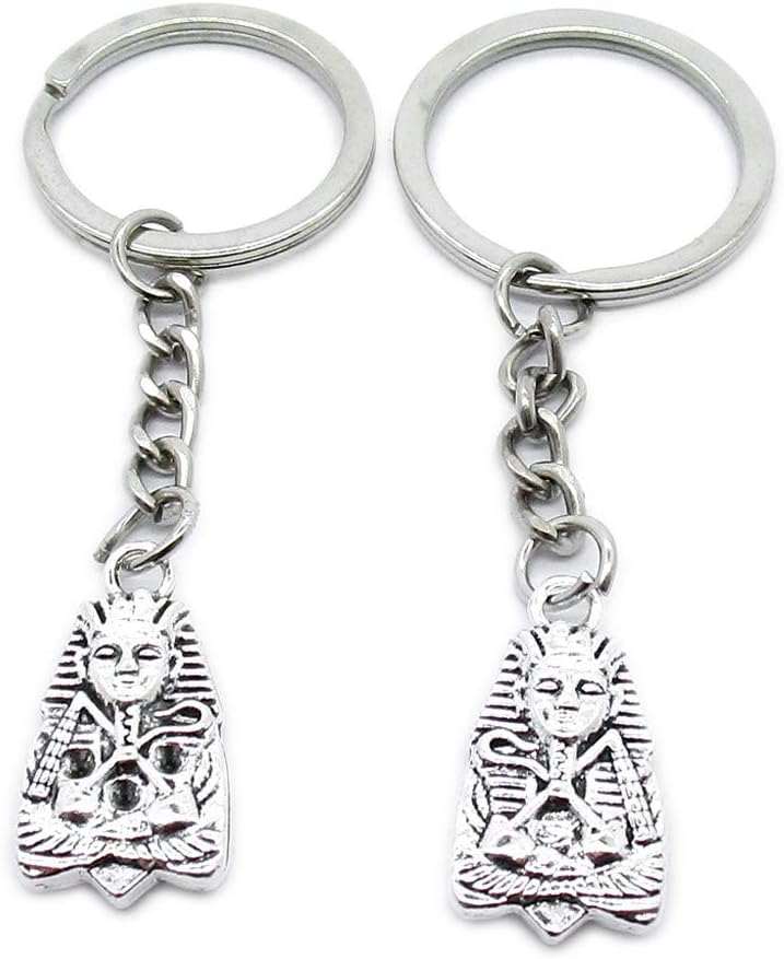 Amazon.com: 5 Pieces Metal Antique Silver Color Keychains Keyrings ...
