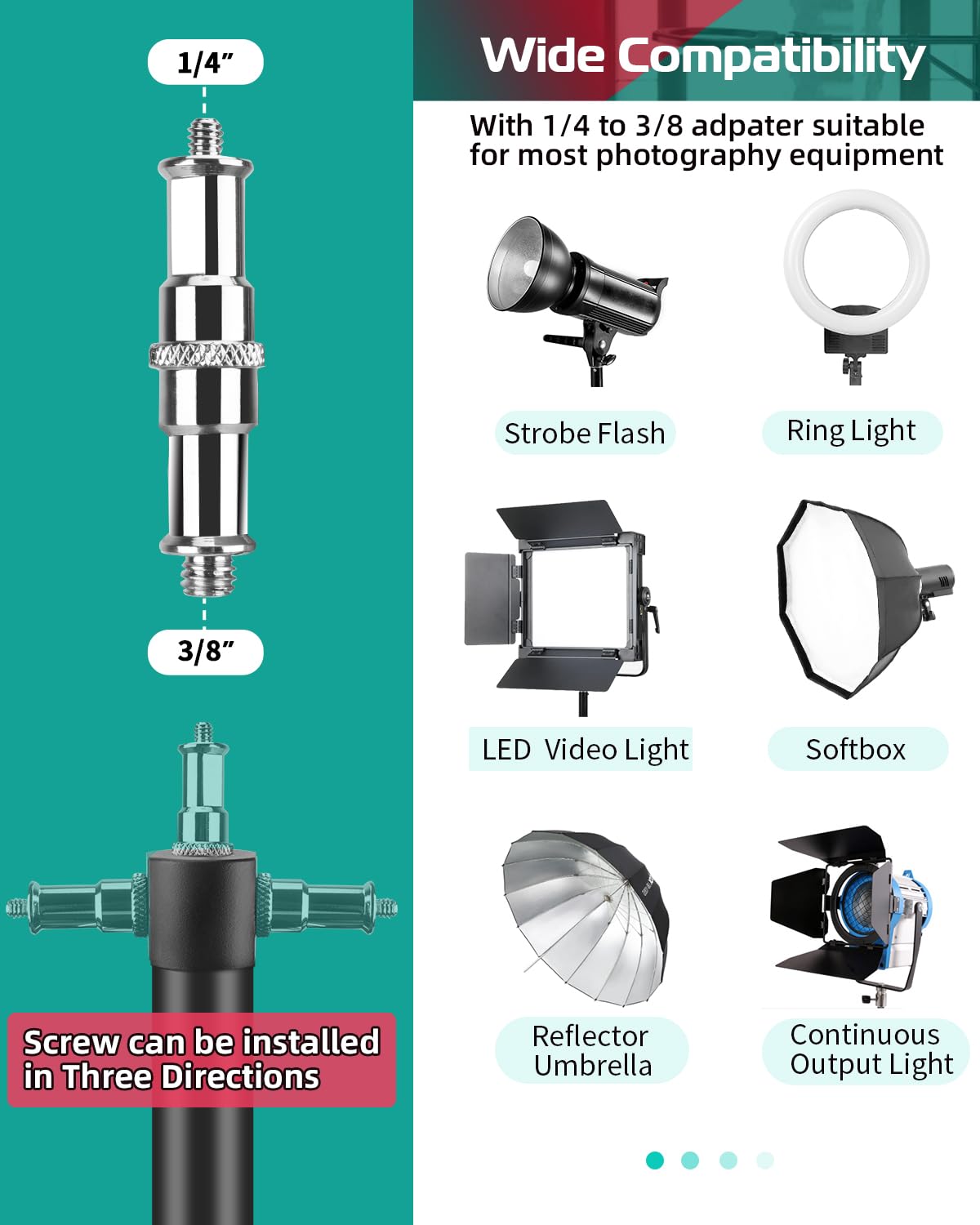 JEBUTU Ring Light Wall Mount Boom Arm 57.87"/147cm with Triangle Base ...