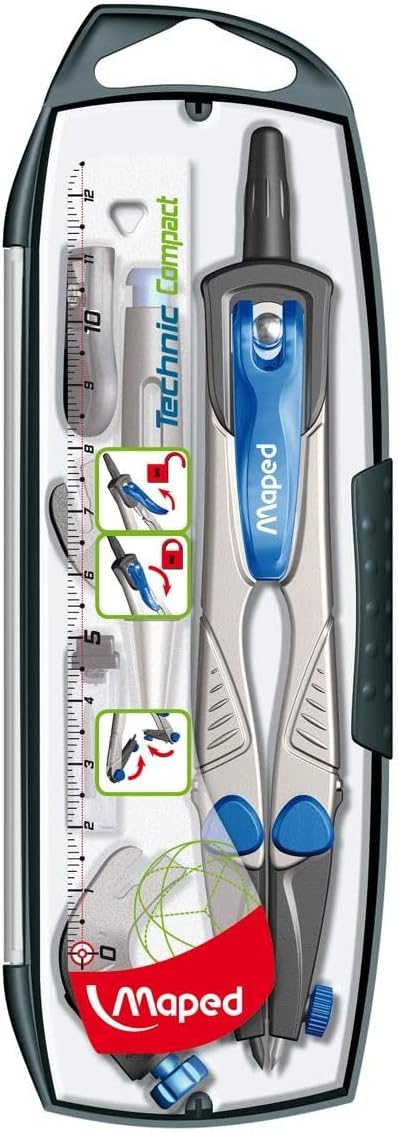 Maped Technic Compass - Technical Foldable Leg - 7 Instrument Set ...