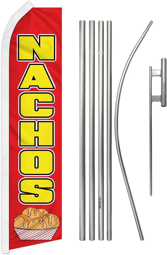 Amazon.com : Snow Cones Swooper Advertising Flag & Pole Kit - Perfect ...