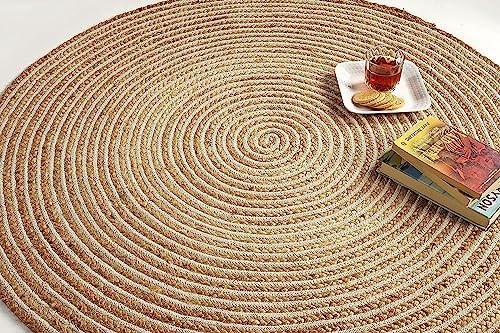 Amazon.com: HOMIDATE Hand Woven Farmhouse Jute Area Rug 6 Ft Round ...