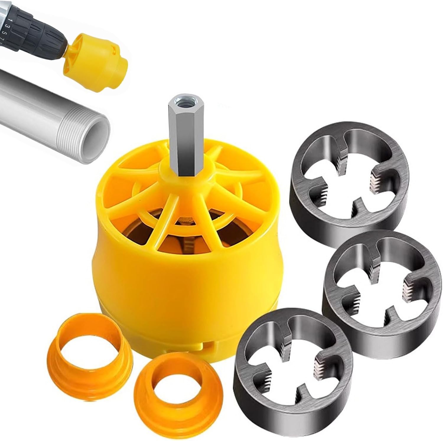 Amazon.com: Electric Drill Compatible PVC Pipe Threader Kit with ...