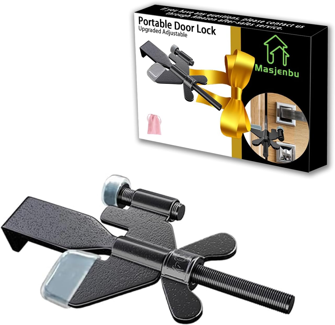 Amazon.com: MASJENBU 1 Pack Adjustable Portable Door Lock, Hotel Door ...