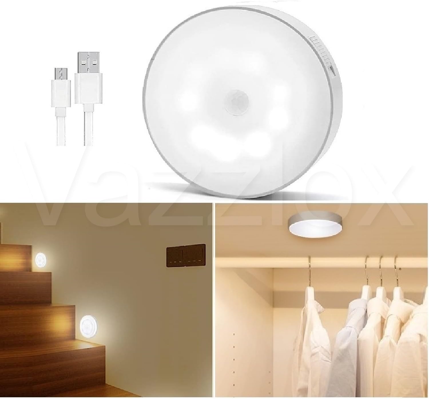 Buy VazzLox Motion Sensor Light for Home (Pack of 1) with USB Charging ...