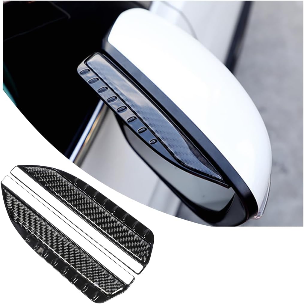 Amazon.com: Car Side Mirror Rain Guards – Carbon Fiber Pattern Rear ...