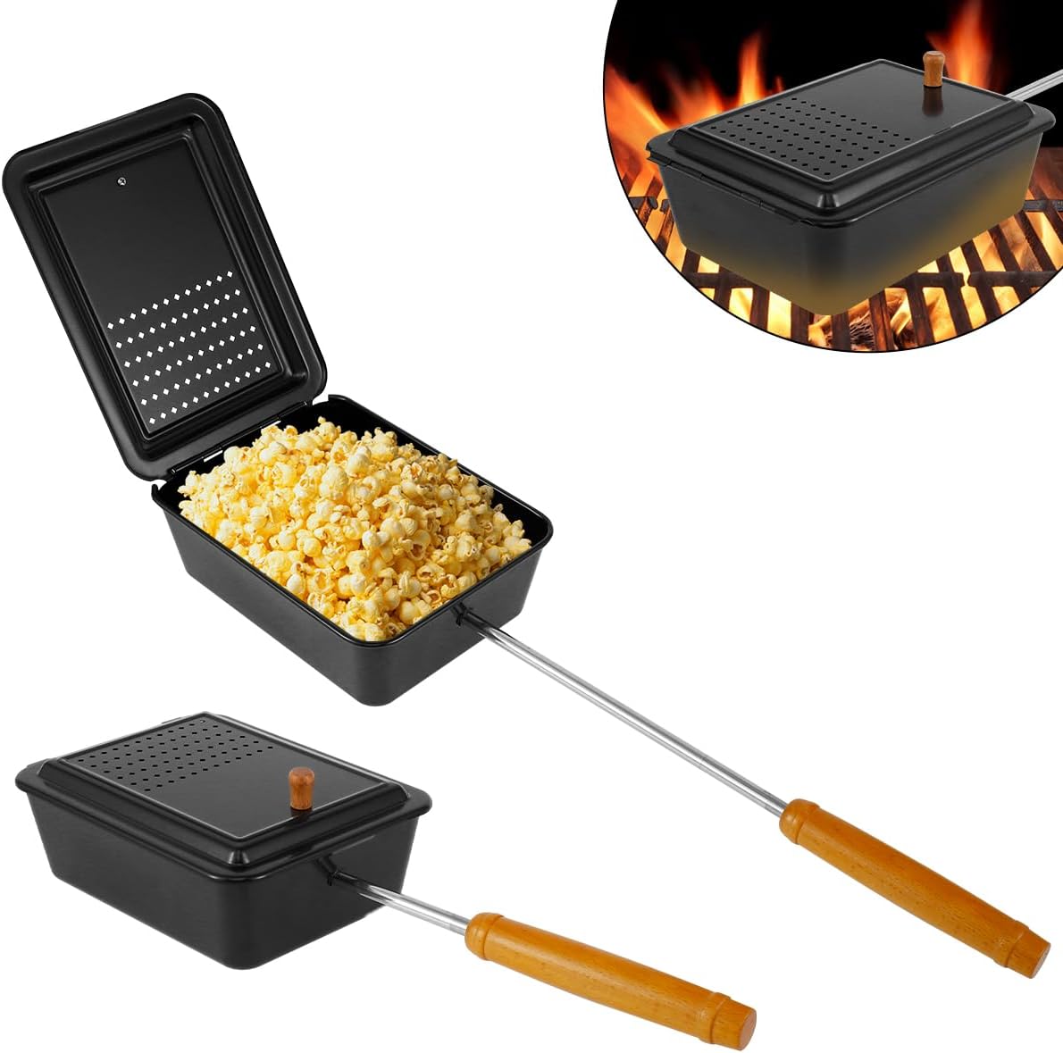 Eummy Popcorn Popper Nonstick Popcorn Pot with Removable Long Handle ...