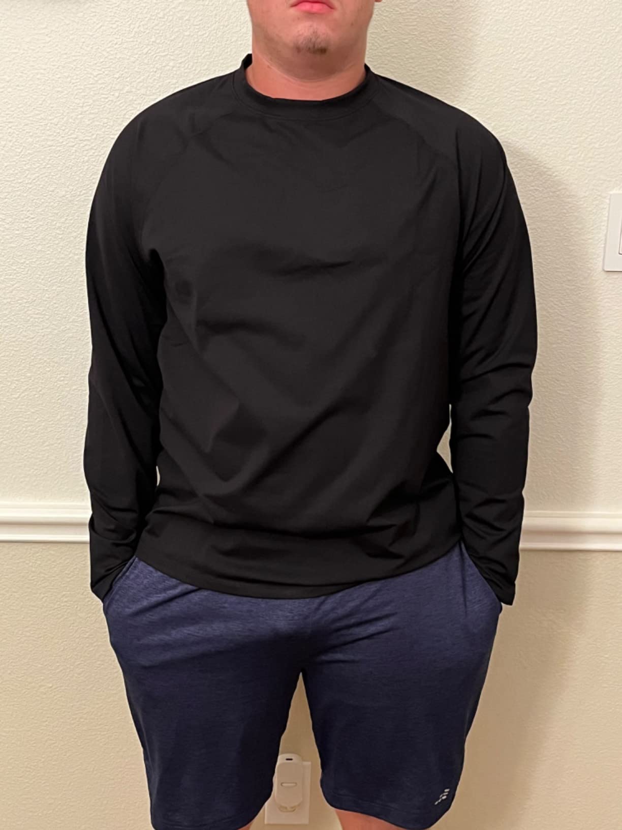 BALEAF Men's Fleece Thermal Long Sleeve Shirt Cold Weather Workout Tops ...