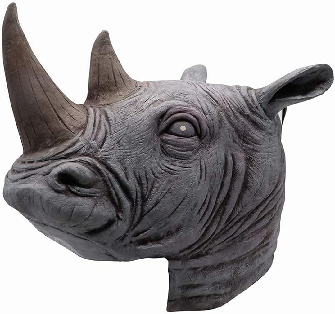 Amazon.com: Cafele Novelty Rhino Mask Rhinoceros Animal Head Masks ...