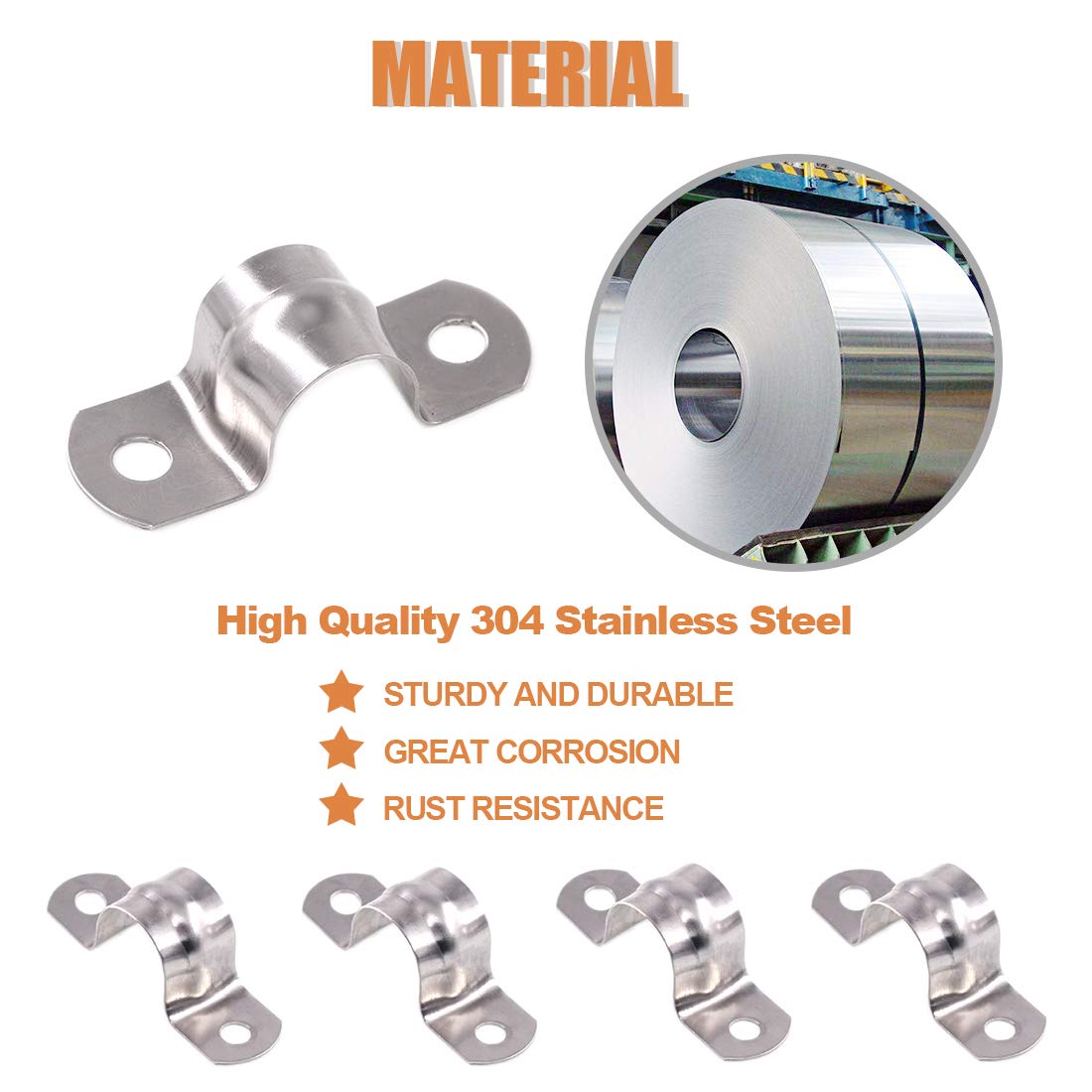 Snapklik.com : Keadic 30Pcs M20 Two Hole Strap U Bracket Tube Strap ...