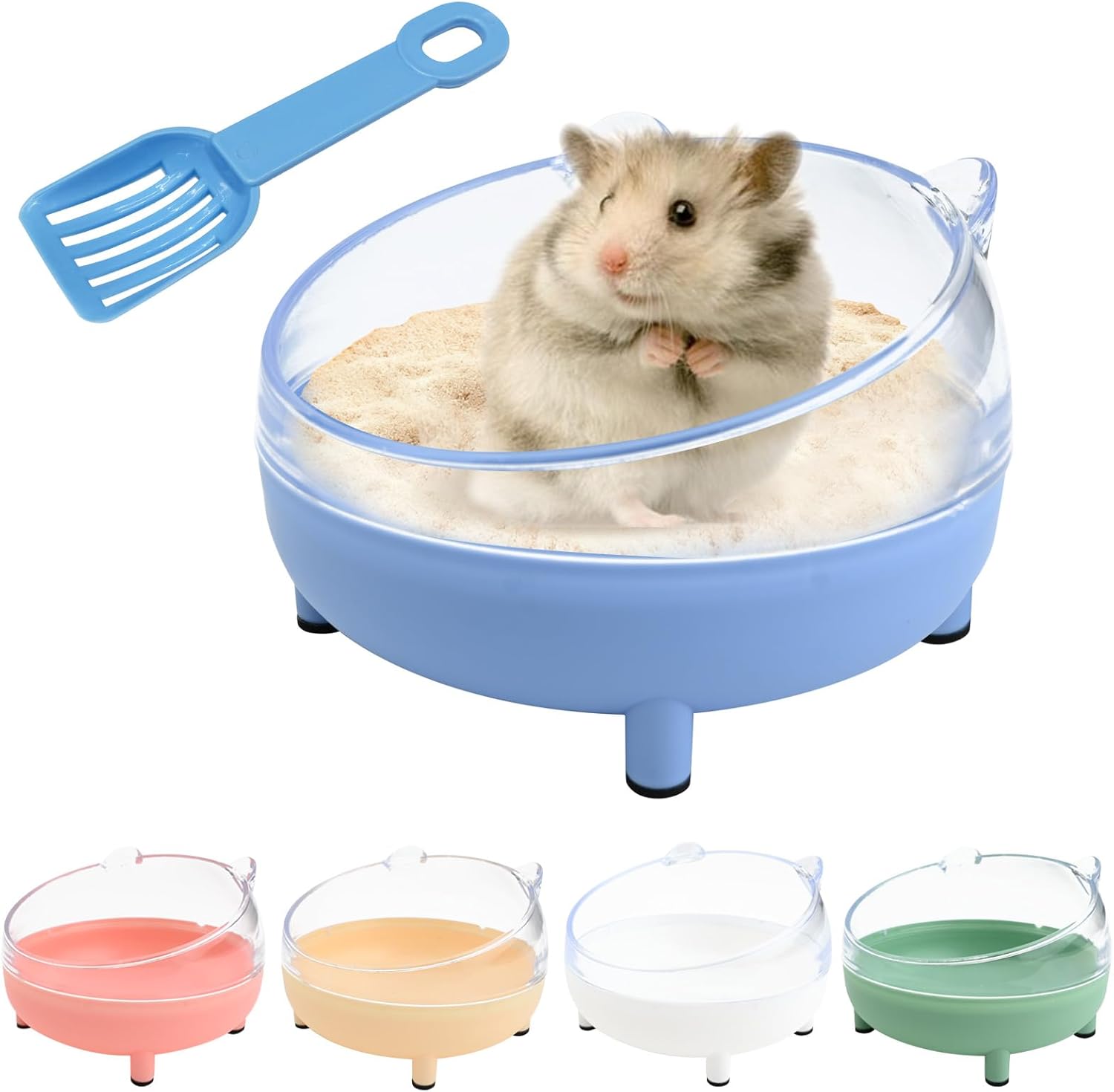 DiiWmme Hamster Sand Bath Container 6.5 Inch Transparent Sandbox Toilet ...