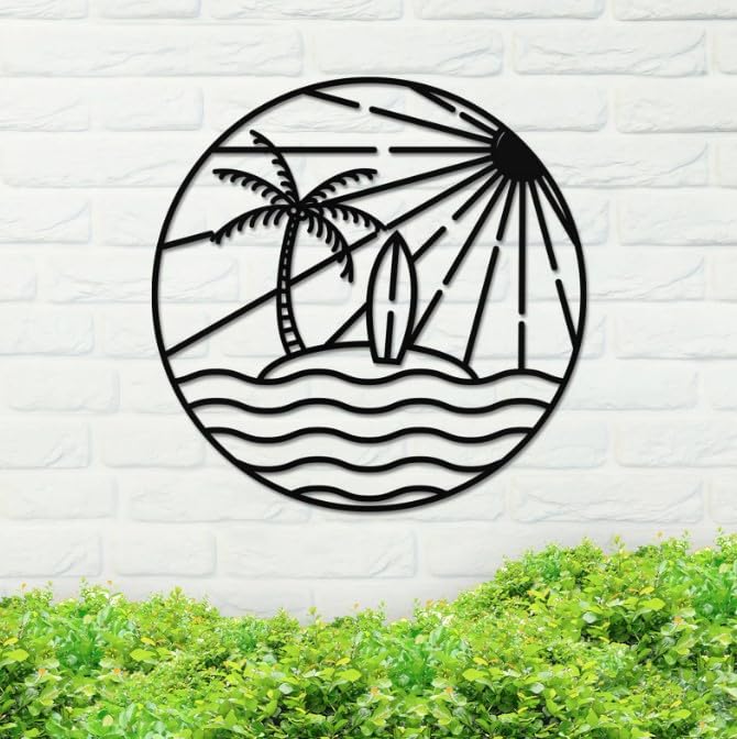 Amazon.com: Island Landscape Metal Sign, Island Sunset Metal Sign ...