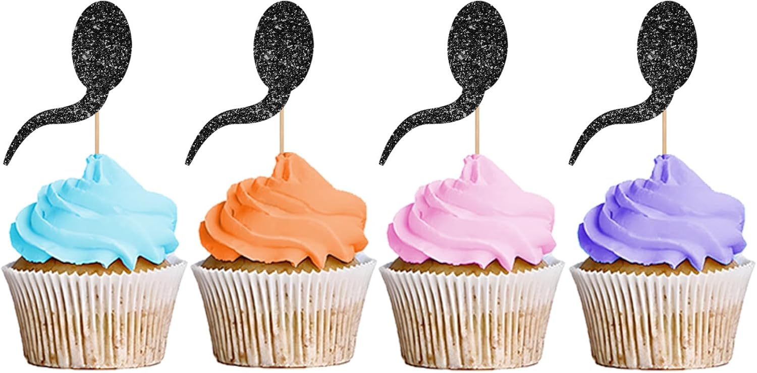 Amazon.com: 24PCS Sperm Cupcake Toppers, Hen's Night Party Decor, Sexy ...
