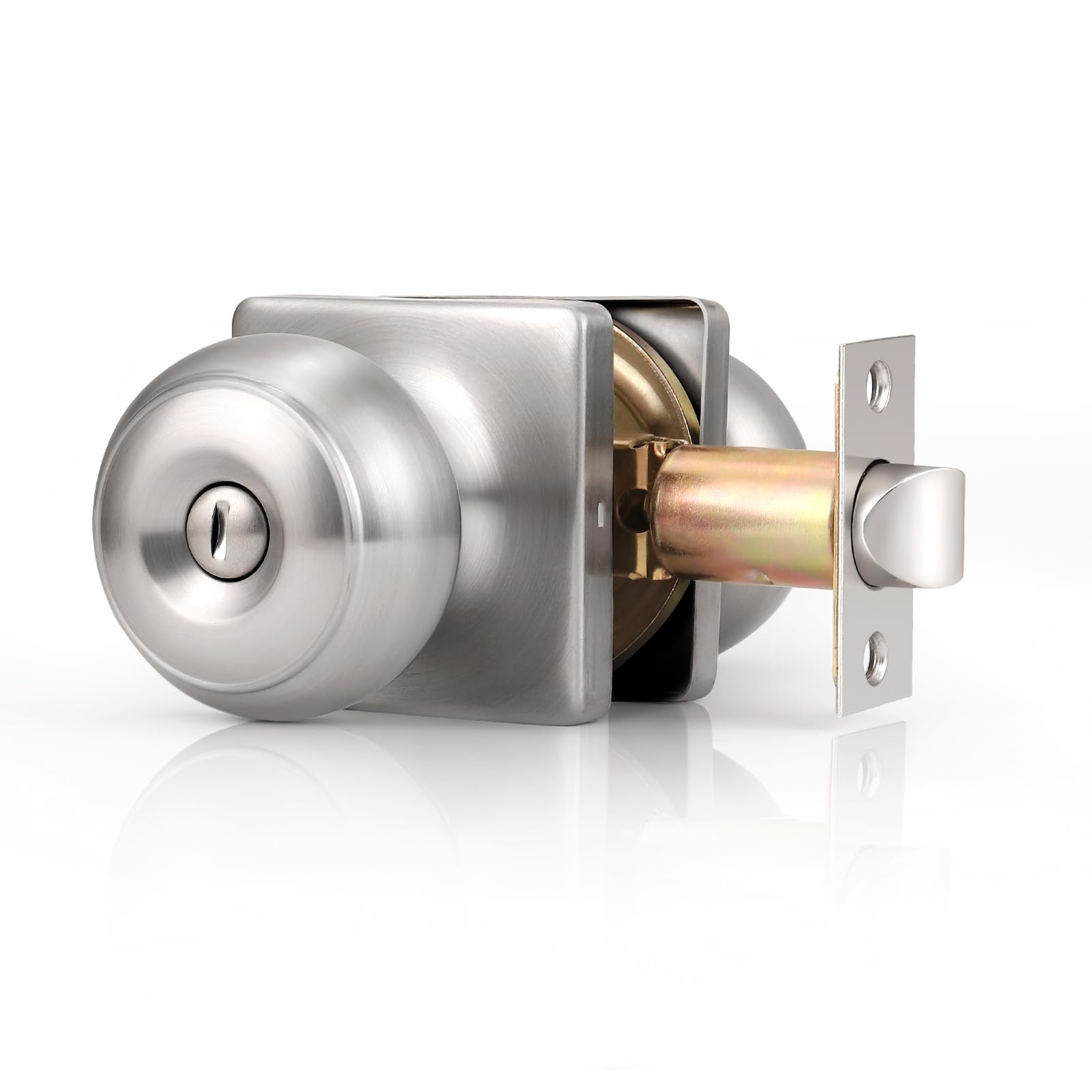 DECORITEN 10 Pack Privacy Door Knobs Interior, Square Door Knob for ...