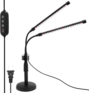 Amazon.com: LYDODOKA LED Grow Lights, 2 Heads Red Blue White Full ...