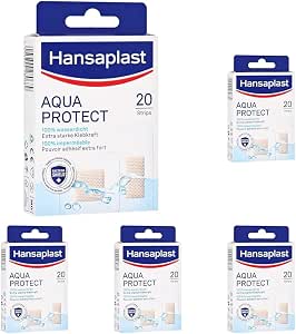 Hansaplast Aqua Protect Plasters (20 Strips), Waterproof Wound Plasters ...