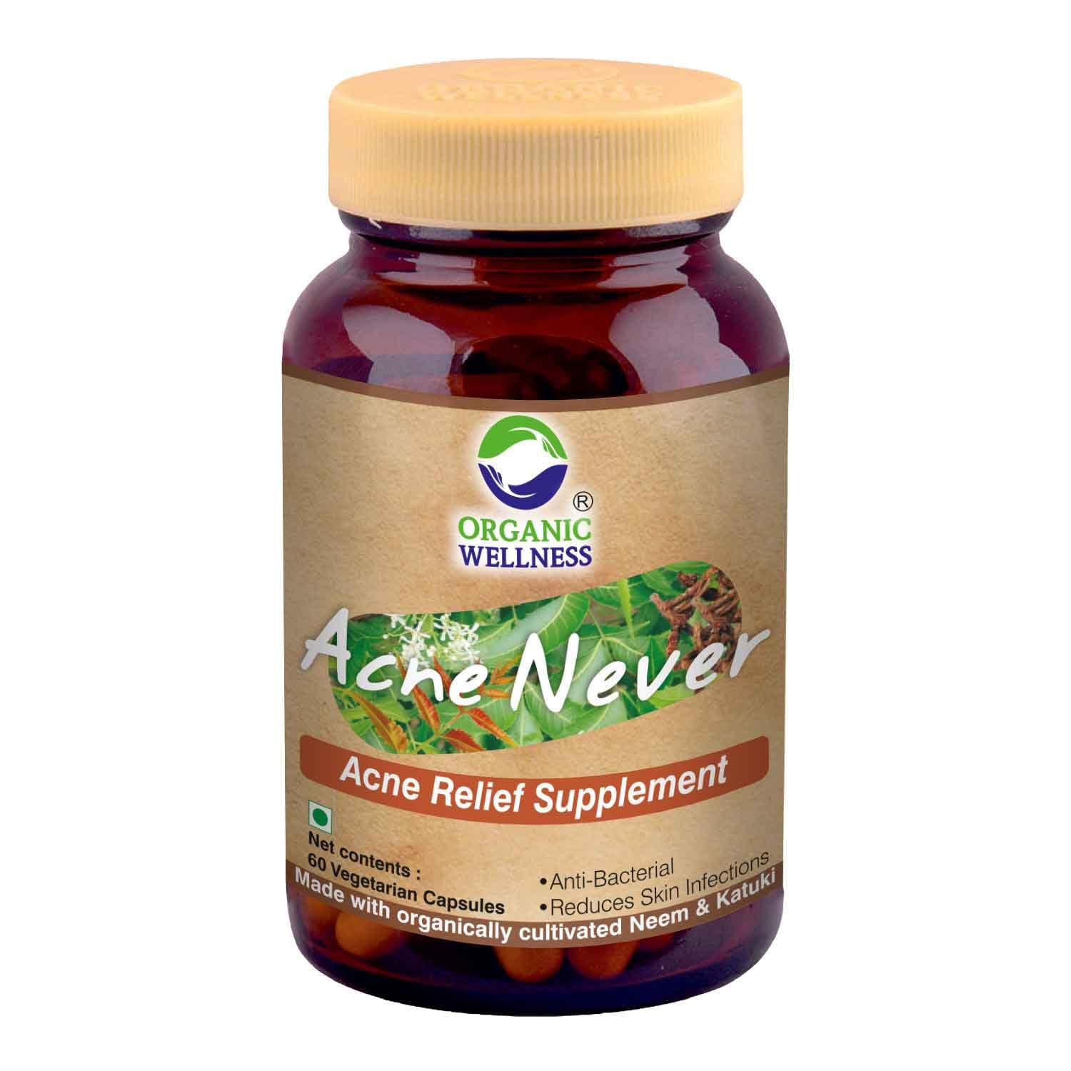 Organic Wellness Acne Never Katuki Neem Capsules Natural Blood Purifier ...