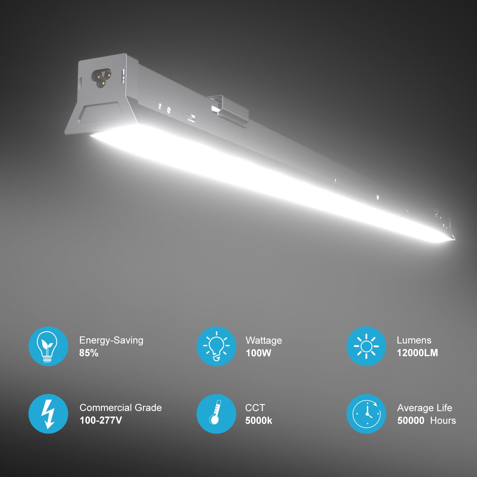 Update 4FT LED High Bay Shop Lights with Grille Reflector(Eye-Care