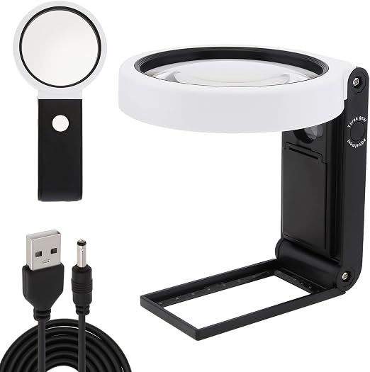 Amazon.com: Smgda 5X 25X Magnifying Glass, Folding Stand & Ruler Design ...