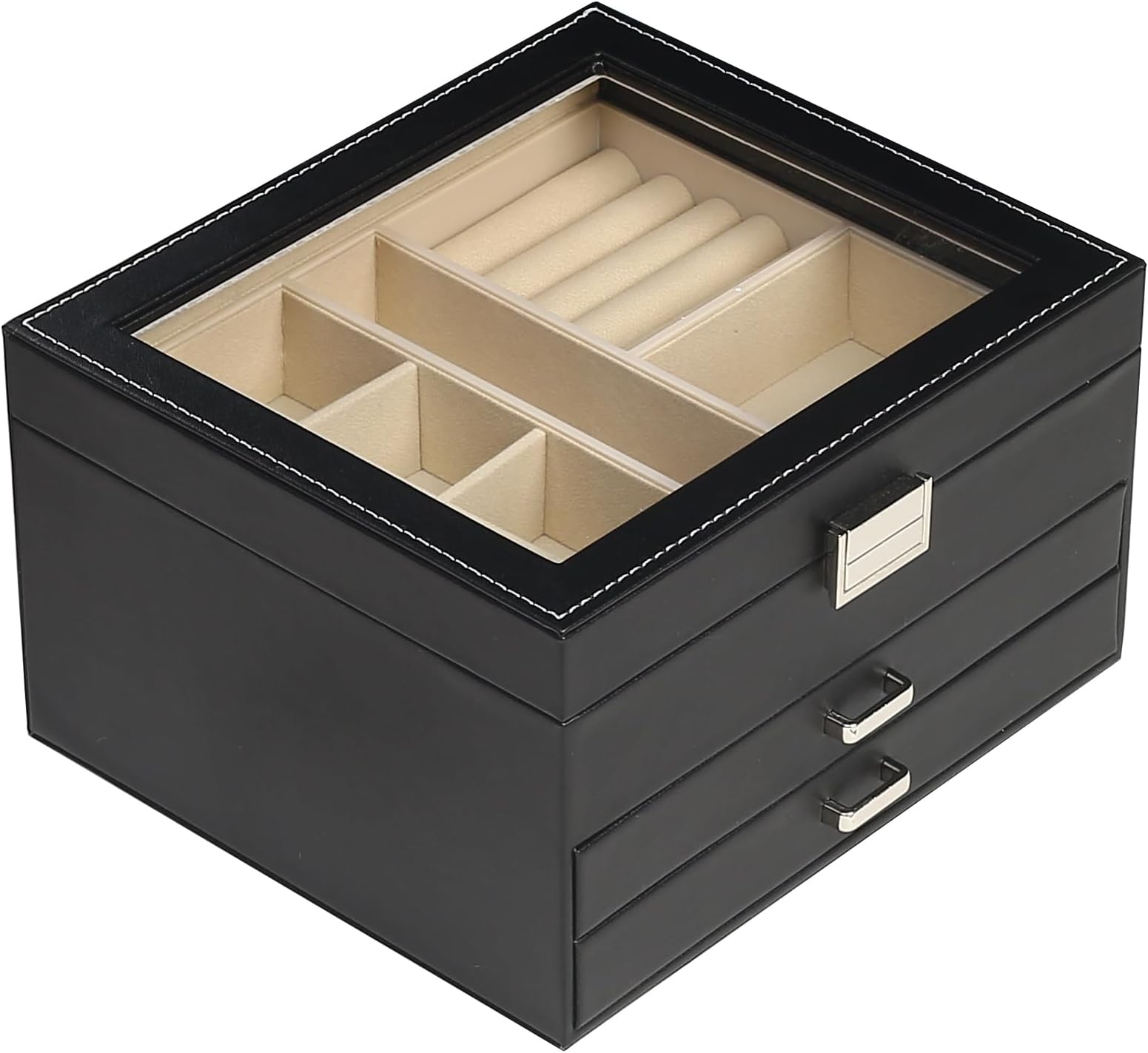 Amazon.com: GUOER Jewelry Box for Women Girl Wife - Large PU Leather ...